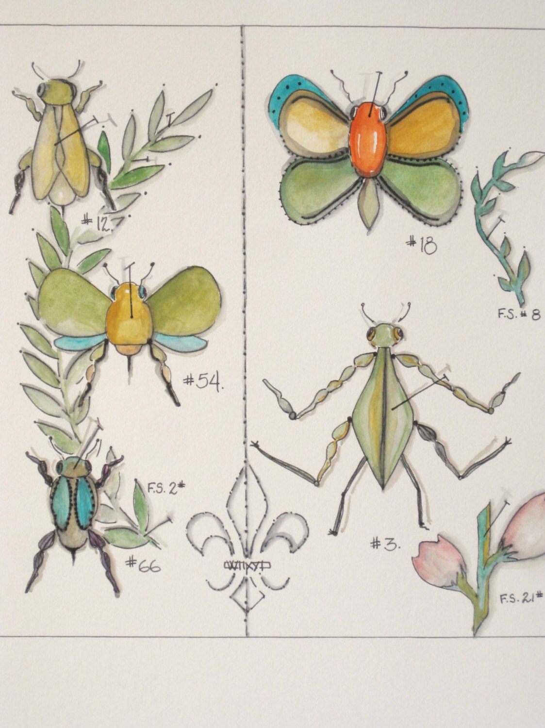 Insect Watercolor Painting, Flying Bugs, Moth, Butterfly, Wil Shepherd ...