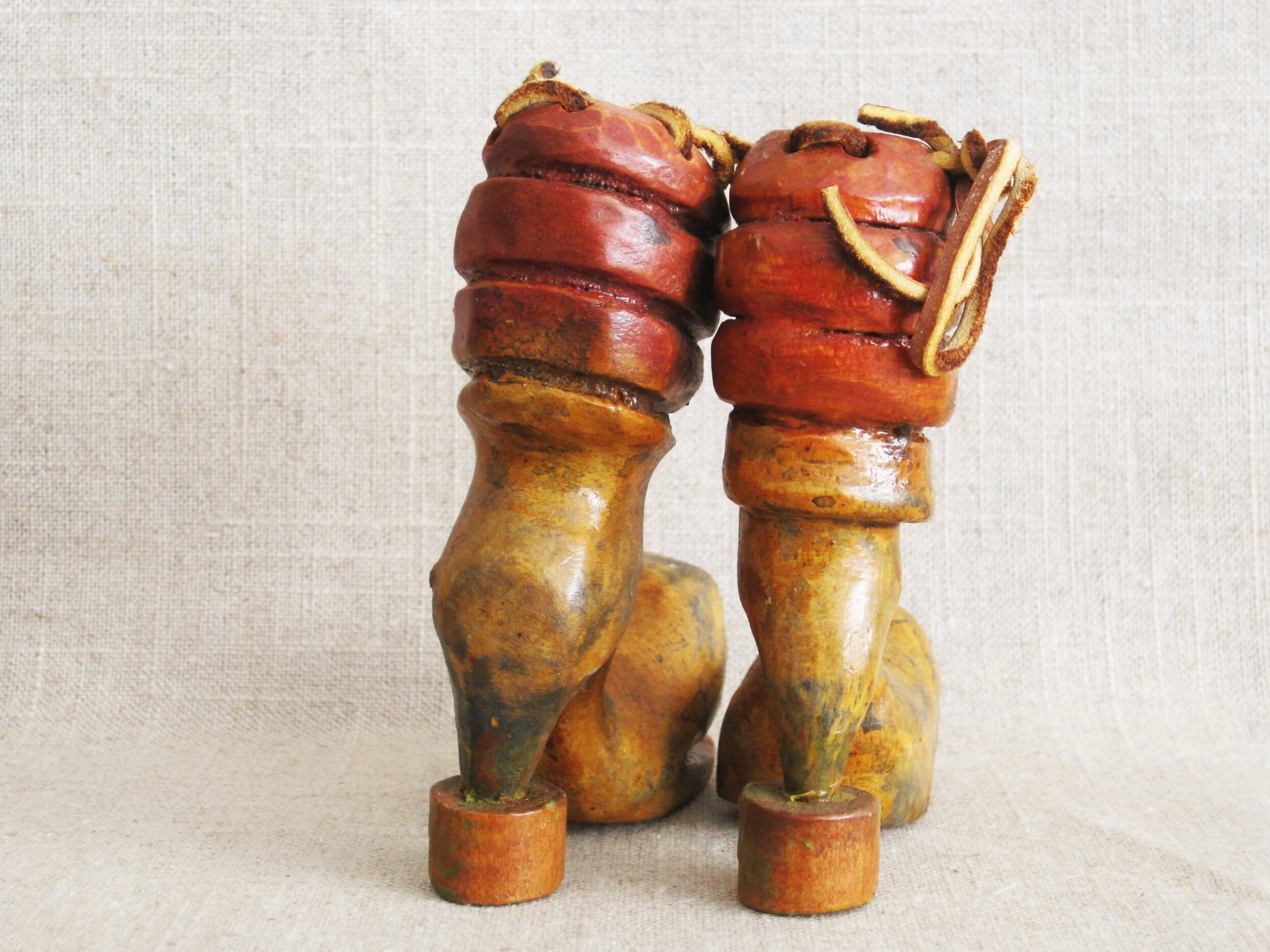 Vintage Miniature Boots, Wooden Shoe, Folk Art Carving, Boot Sculpture ...