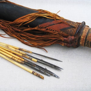 Vintage African Quiver and Arrows, Tribal Home Décor Rustic Cabin ...