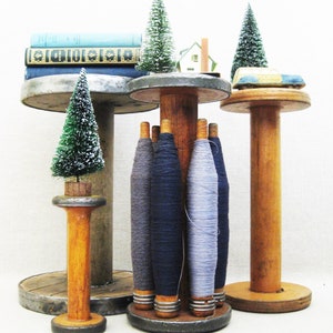 Industrial Wooden Spool Collection, Vintage Rustic Cabin and Farm Home ...