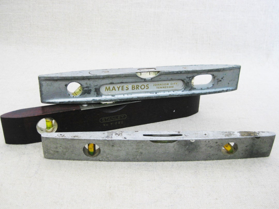 Vintage Level Collection Antique Wood and Metal Building Tools, Man ...