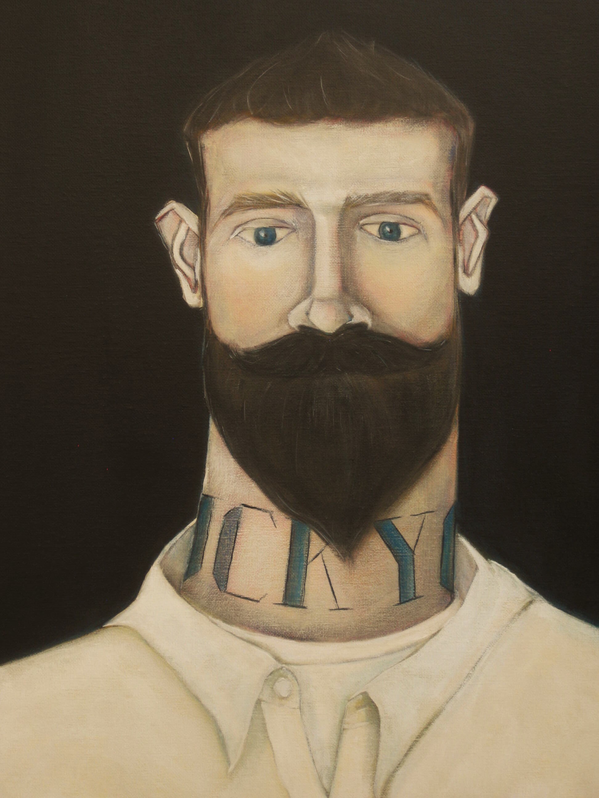 Framed Contemporary Original Fine Art Male Portrait Painting of Men ...