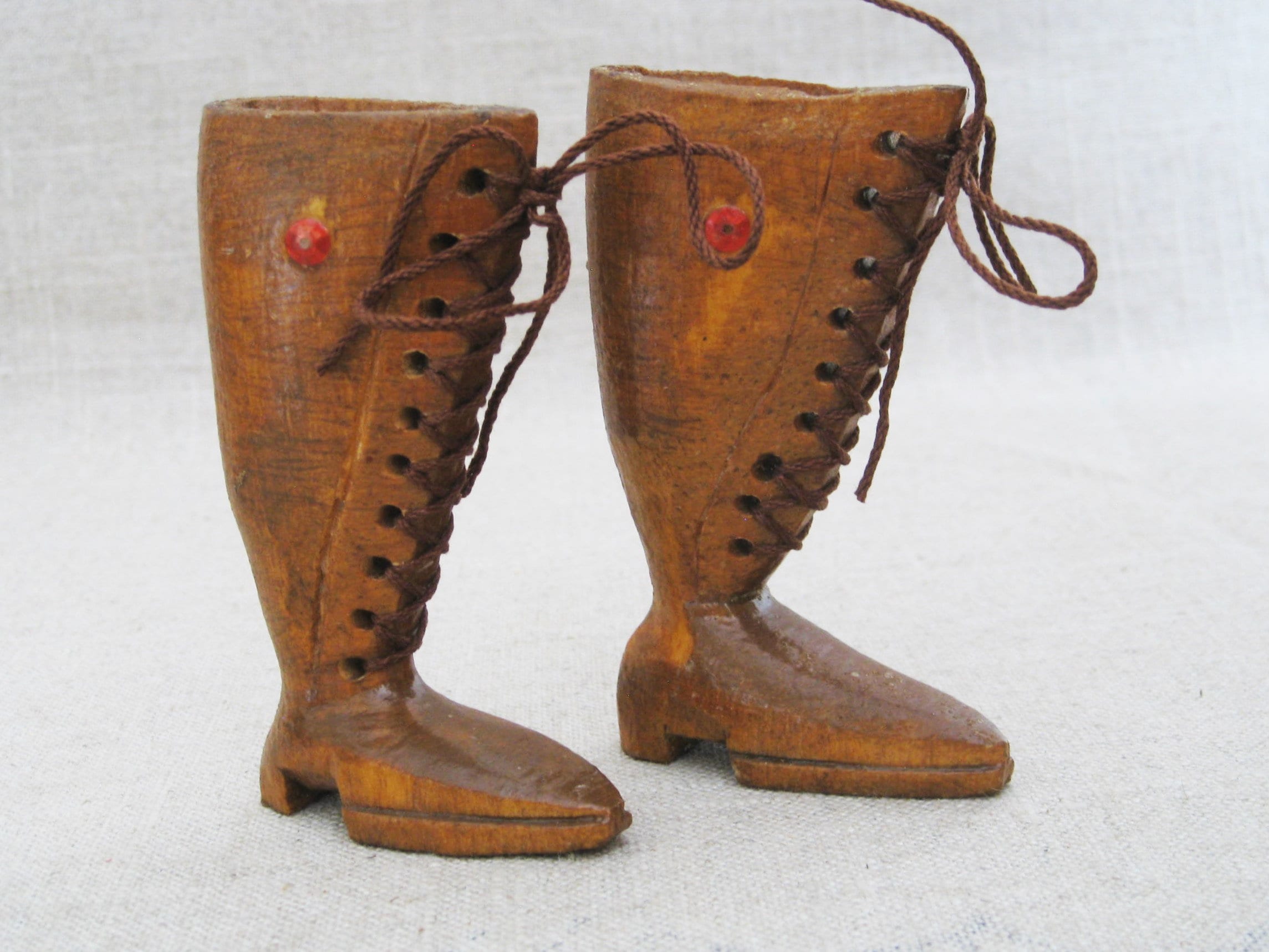 Vintage Miniature Boots, Wooden Shoe, Folk Art Carving, Boot Sculpture ...