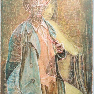 Vintage Luc Grun Surreal Male Portrait Painting Original Fine - Etsy