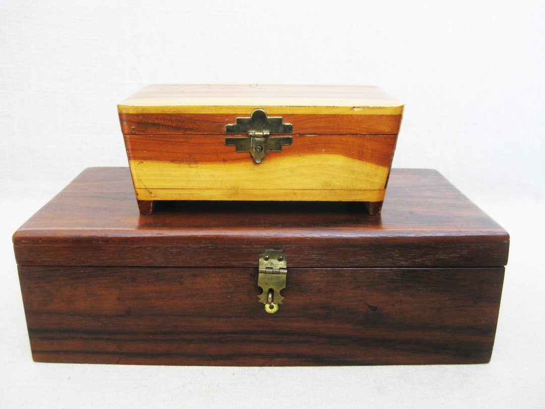 Masculine Desk Box, Wooden Office Storage, Desk Organization Gift for ...