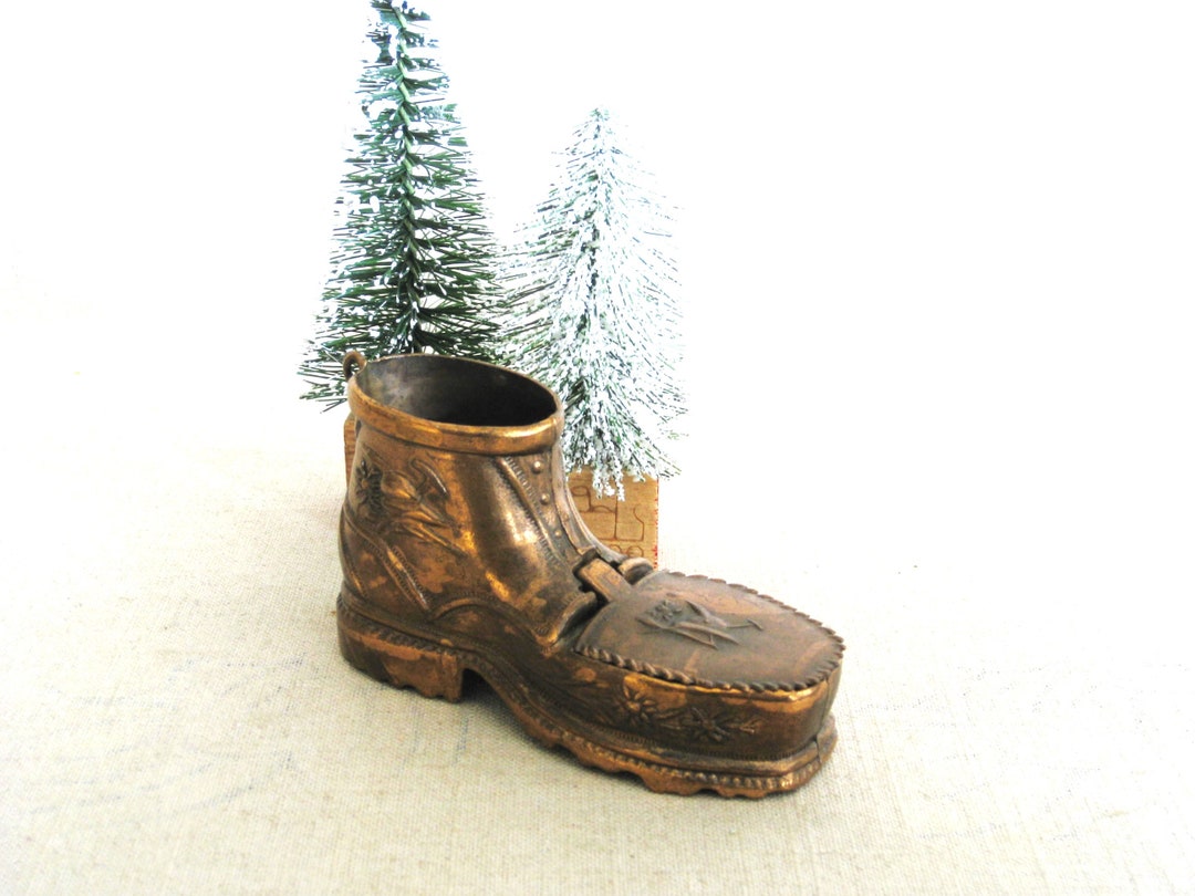 Copper Boot Shaped Desk Box, Ashtray and Match Holder, Storage and ...