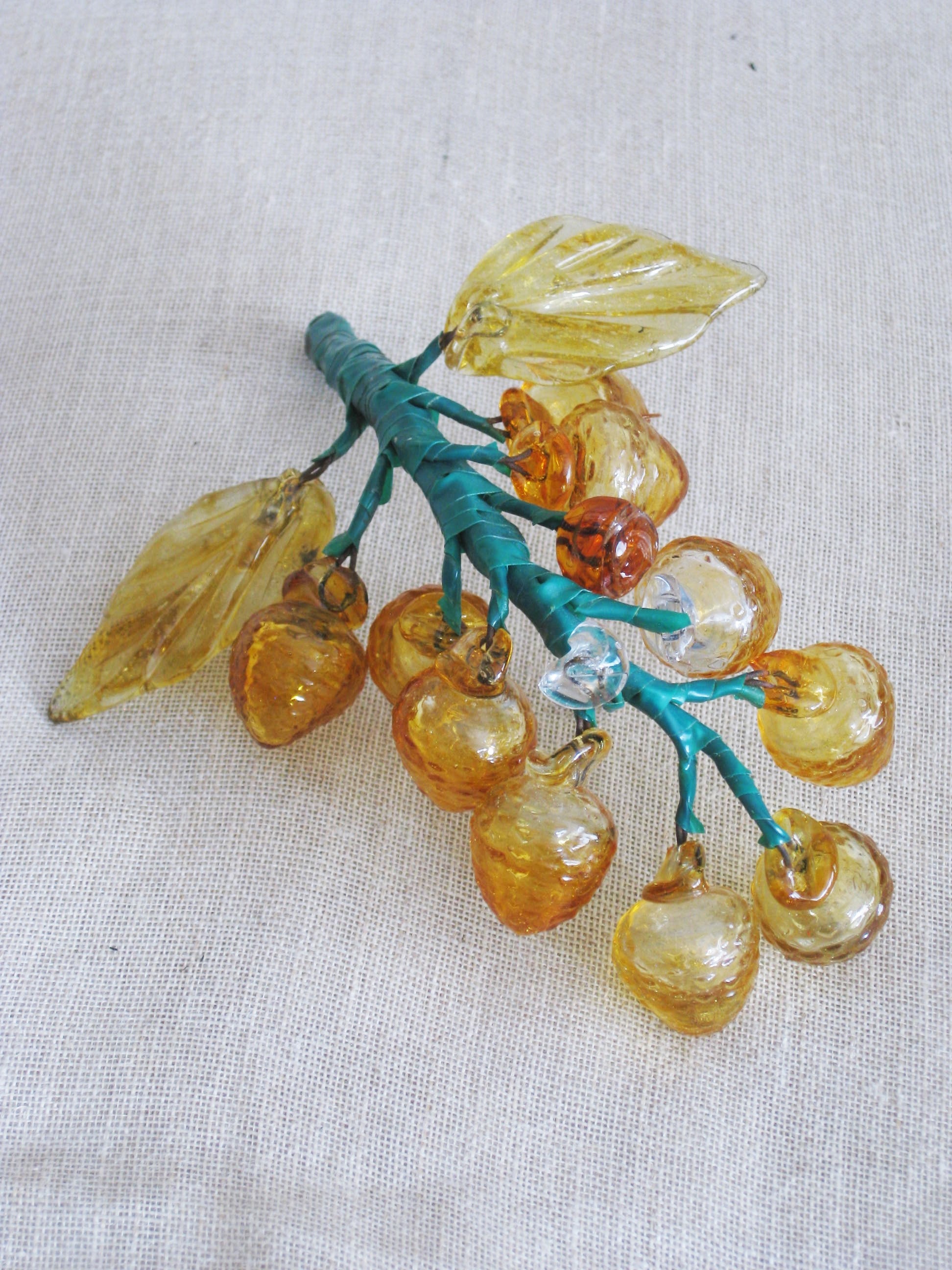 Vintage Glass Grape Cluster, Decorative Artificial Fruit, Heavy Weight ...