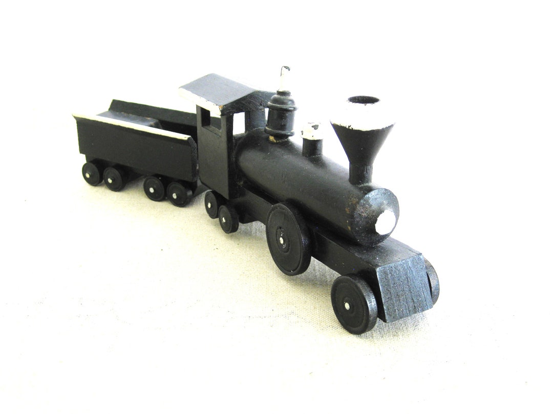 Vintage Folk Art Train, Wooden Primitive Toys, Locomotive ...