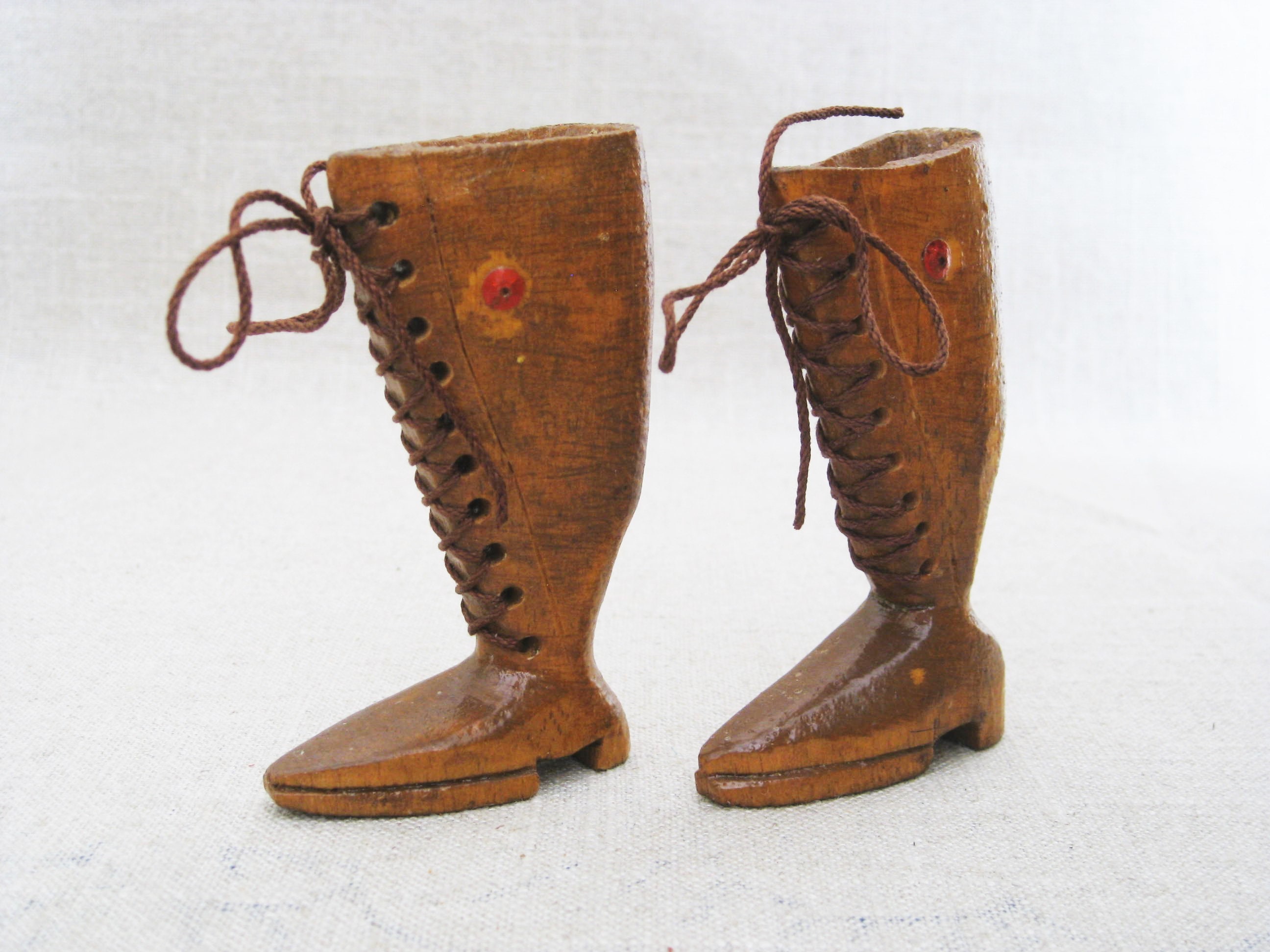 Vintage Miniature Boots, Wooden Shoe, Folk Art Carving, Boot Sculpture ...