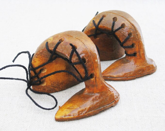 Vintage Miniature Boots Wooden Shoe Folk Art Carving Boot - Etsy