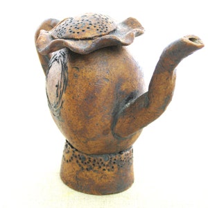 Studio Ceramic Teapot Pottery Male Portrait, Vintage Figurative ...