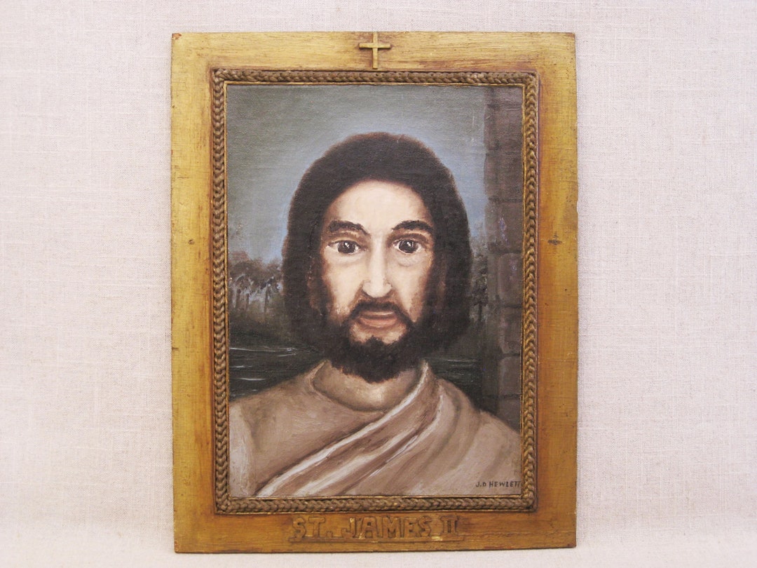 Outsider Male Portrait Painting Vintage Religious Art by Rev Joel D ...