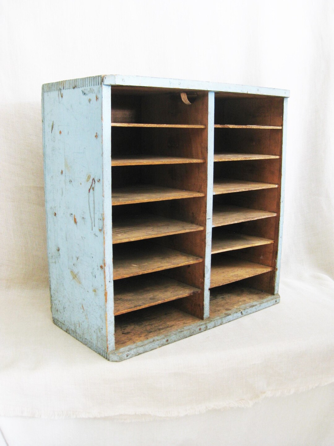 Vintage Primitive Bookcase Pie Safe Shelf Side Table Storage and ...
