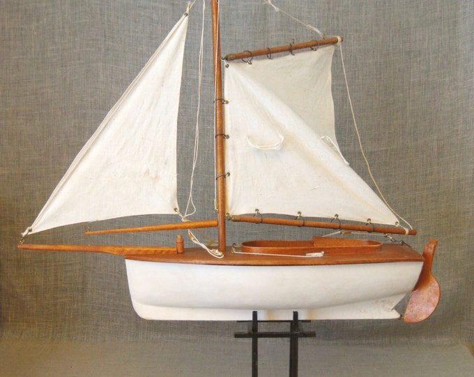 Pond Yacht , Wooden Boat , Sailboat , Handmade Boat , Folk Art Boat ...
