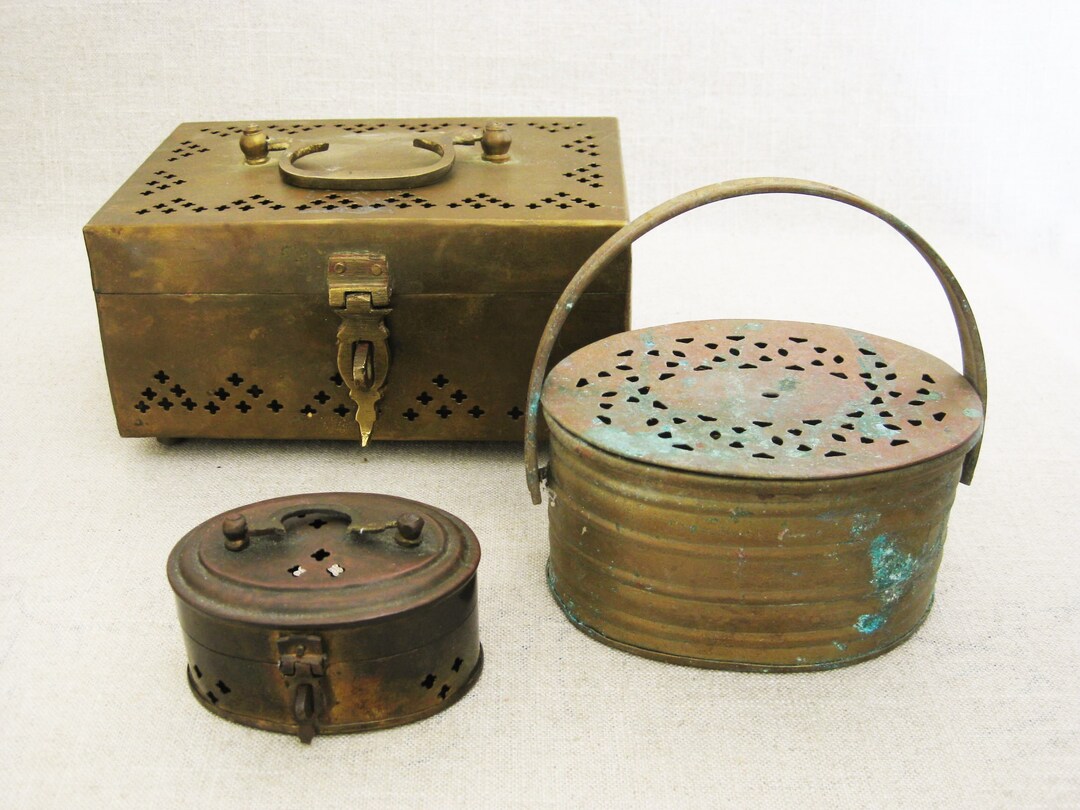 Asian Brass Cricket Box Collection, Vintage Vanity and Office Storage ...