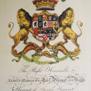 Vintage Coat of Arms Harcourt Family Crest Framed Wall Art Home Décor ...