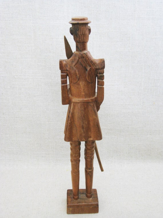 Hand Carved Vintage Male Portrait Don Quixote Wood Carving Spanish Folk ...