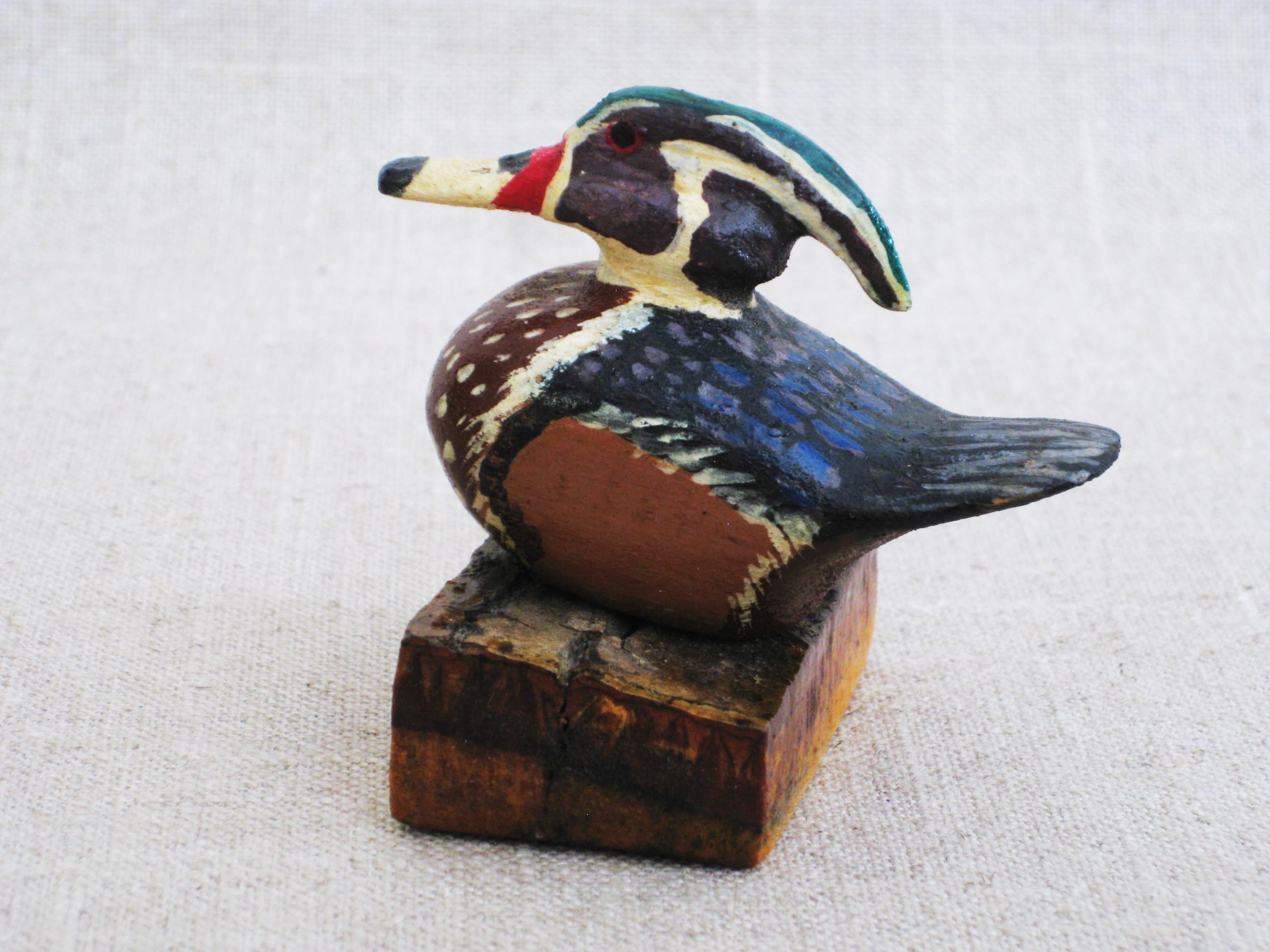 RESERVED - Vintage Duck Carving, Folk Art Hand Carved Sculpture ...