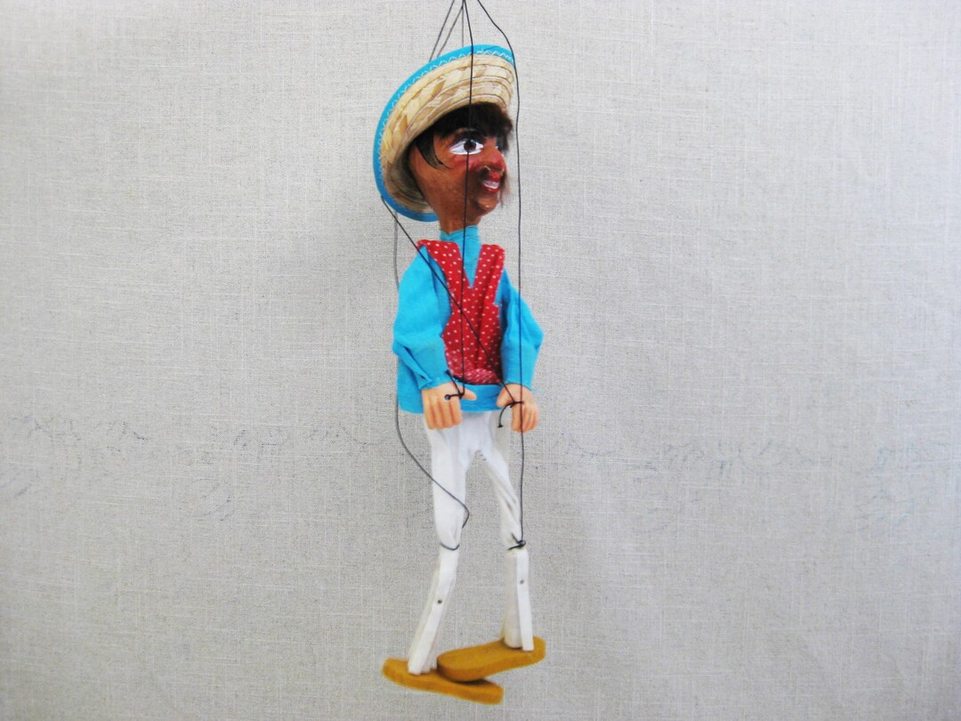 Vintage Mexican String Puppet Marionette Souvenir Toy Male Mexico ...