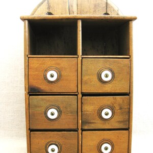 Primitive Spice Box Chest of Drawers, Folk Art Storage and Organization ...