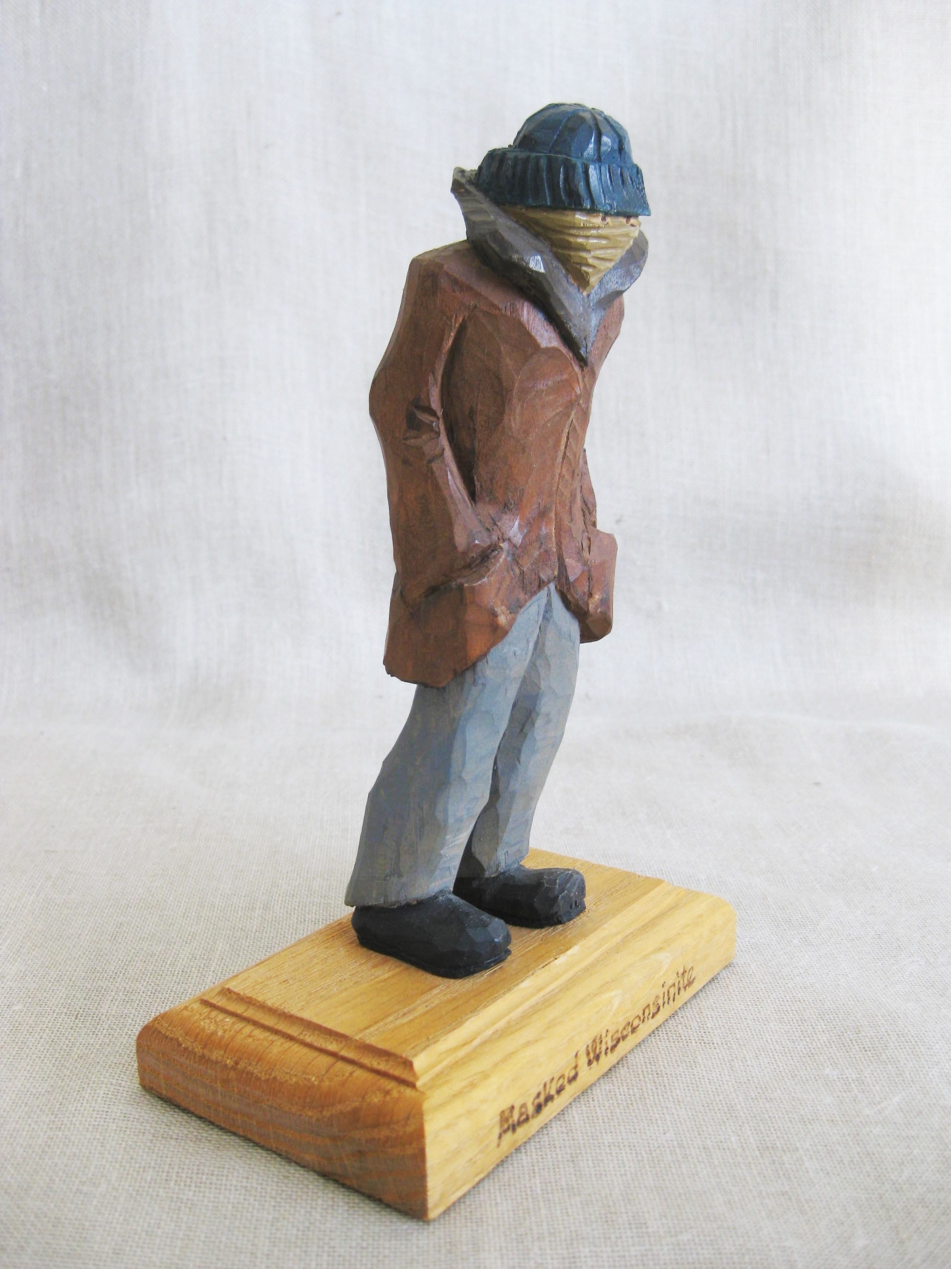 Vintage Folk Art Male Portrait Wood Carving, Wisconsin, Handmade ...