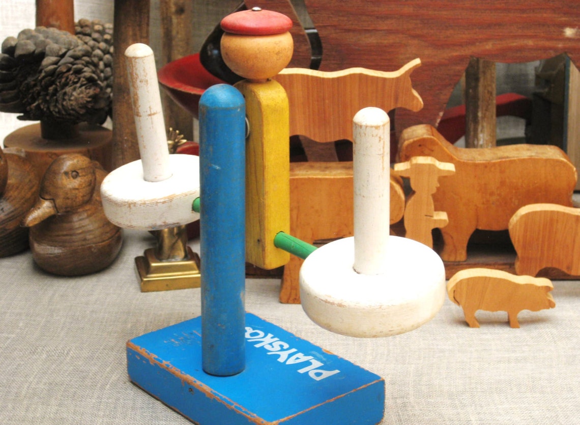 Vintage Playskool Balancing Man Wooden Toy Male Figure - Etsy