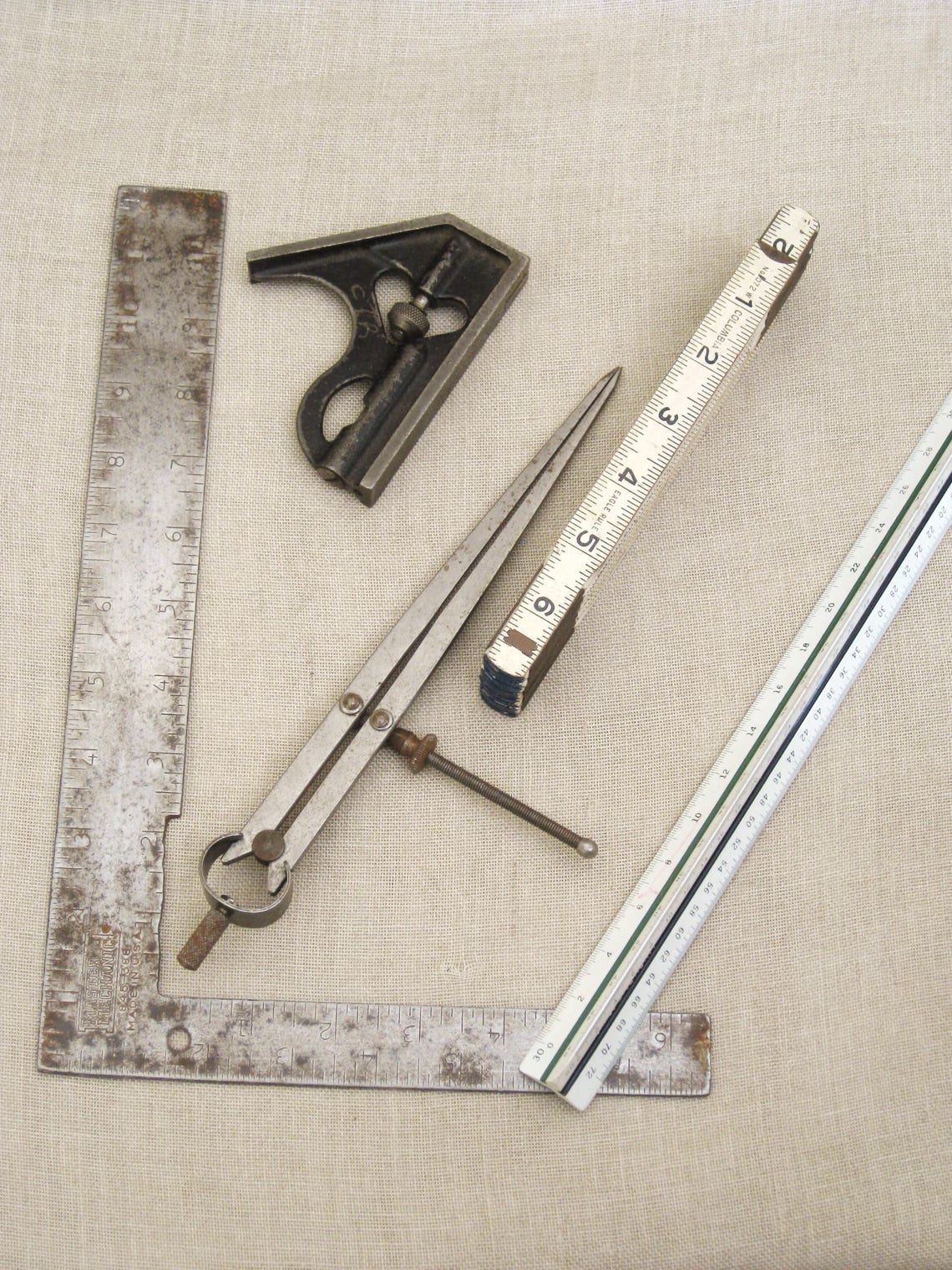 Vintage Ruler Collection Measuring Device Folding Ruler | Etsy