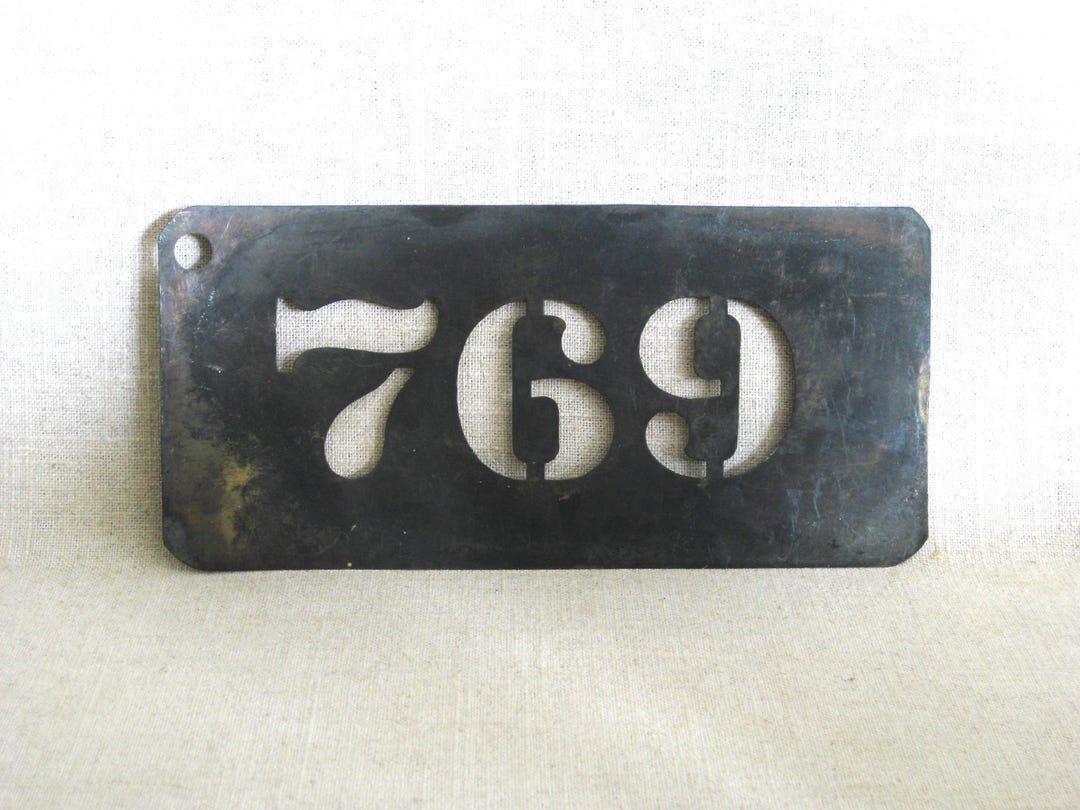 Antique Brass Stencil, Number 769 Home Décor Address or Mixed Media ...