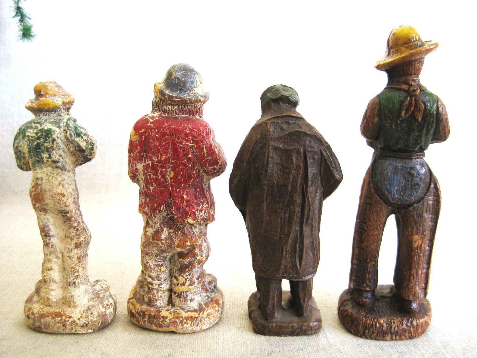 Vintage Male Portrait Figure Sculptures Syroco Folk Art Style Pressed ...