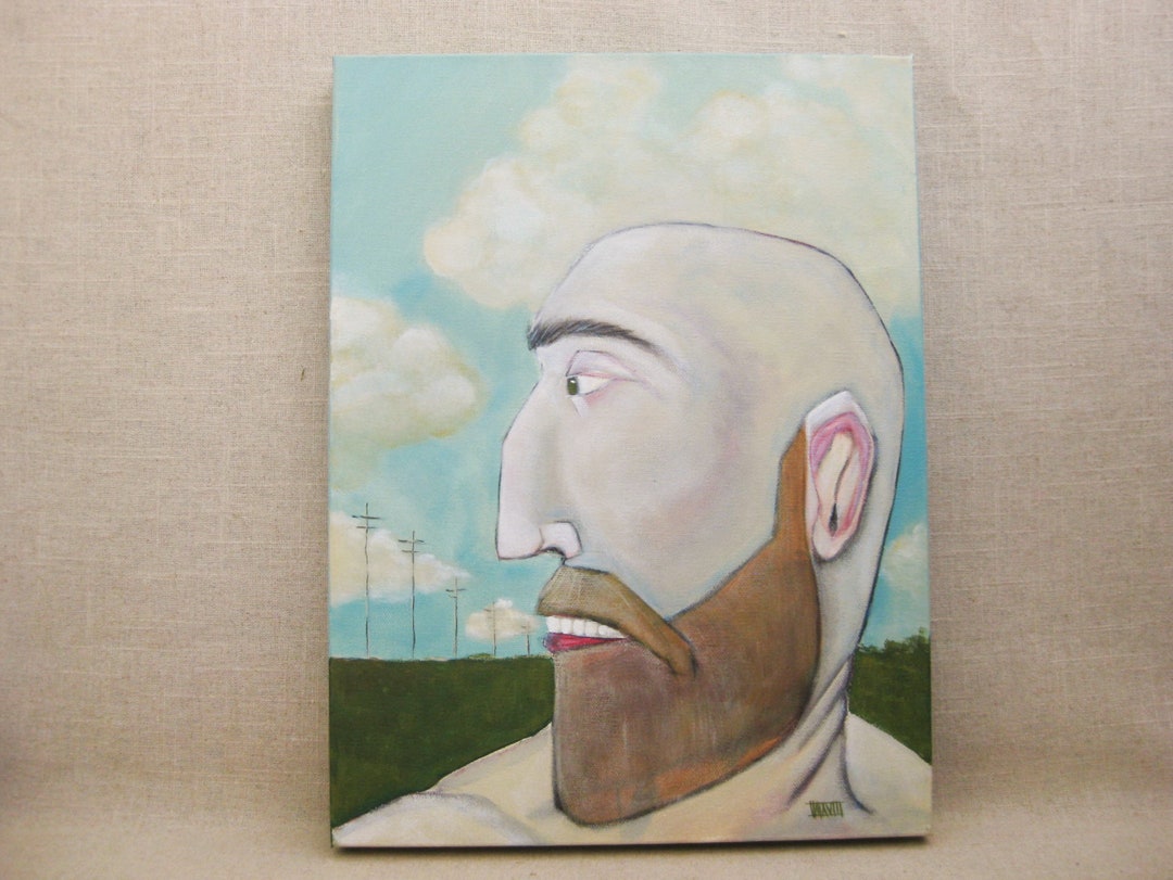 Portrait of Male Original Fine Art Paintings of Men With Beards ...