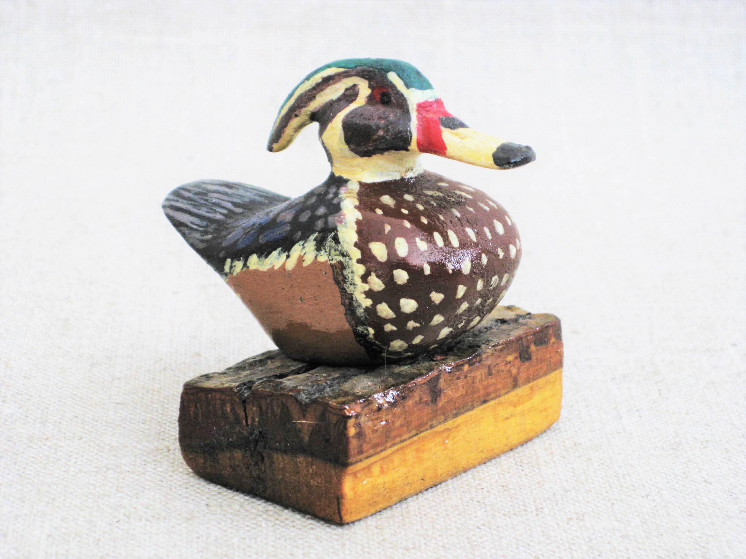 RESERVED - Vintage Duck Carving, Folk Art Hand Carved Sculpture ...