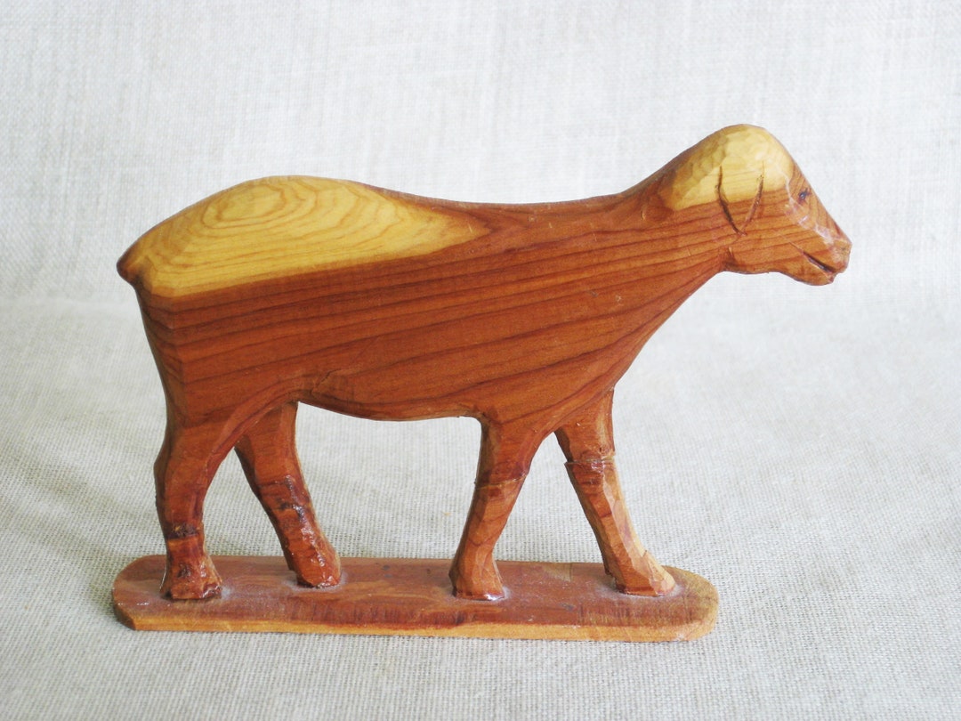 Vintage Folk Art Sheep Wood Hand Carved Folk Art Farm Animals - Etsy