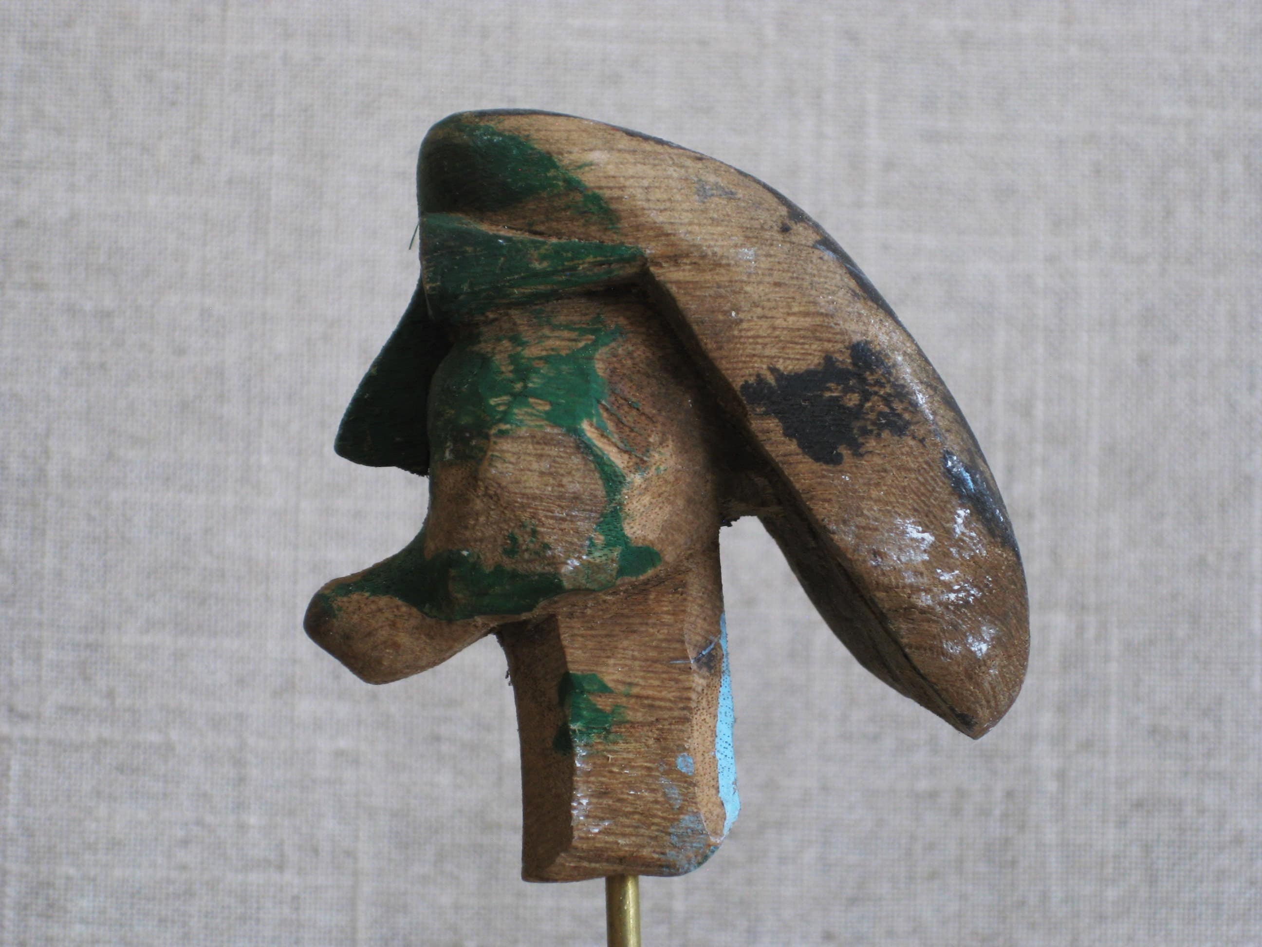 Vintage Female Portrait Folk Art Carving, Hand Carved Sculpture ...