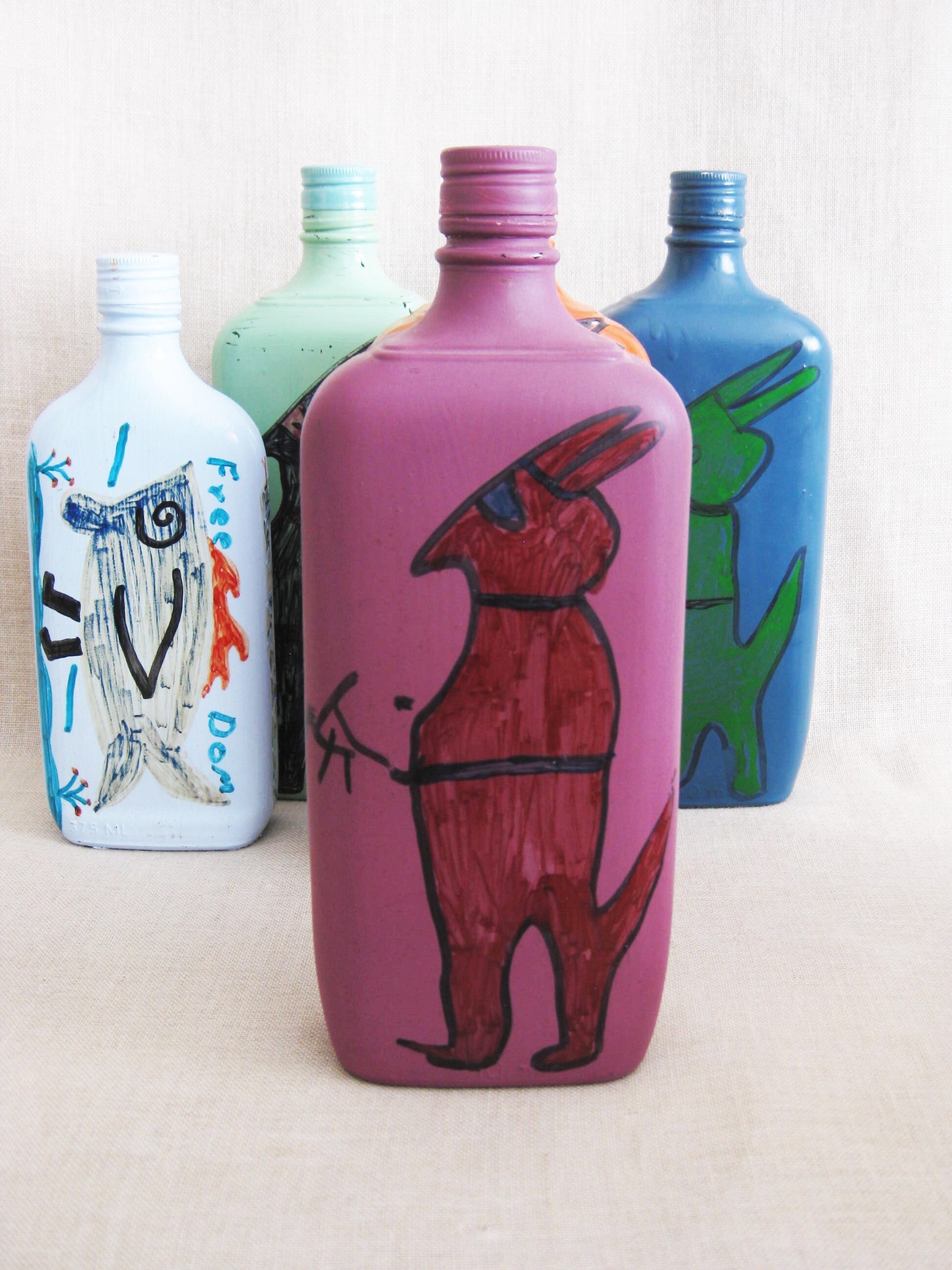Vintage R.A. Miller Folk Art Bottle, Hand Painted, Southern Folk ...