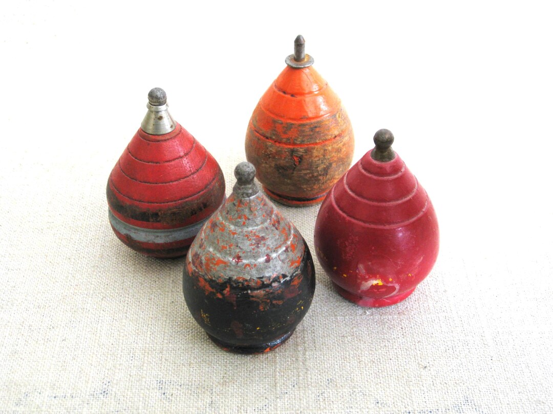 Vintage Wooden Top Toy Collection, Antique Spinner, Man Cave and Nursery Décor - Etsy