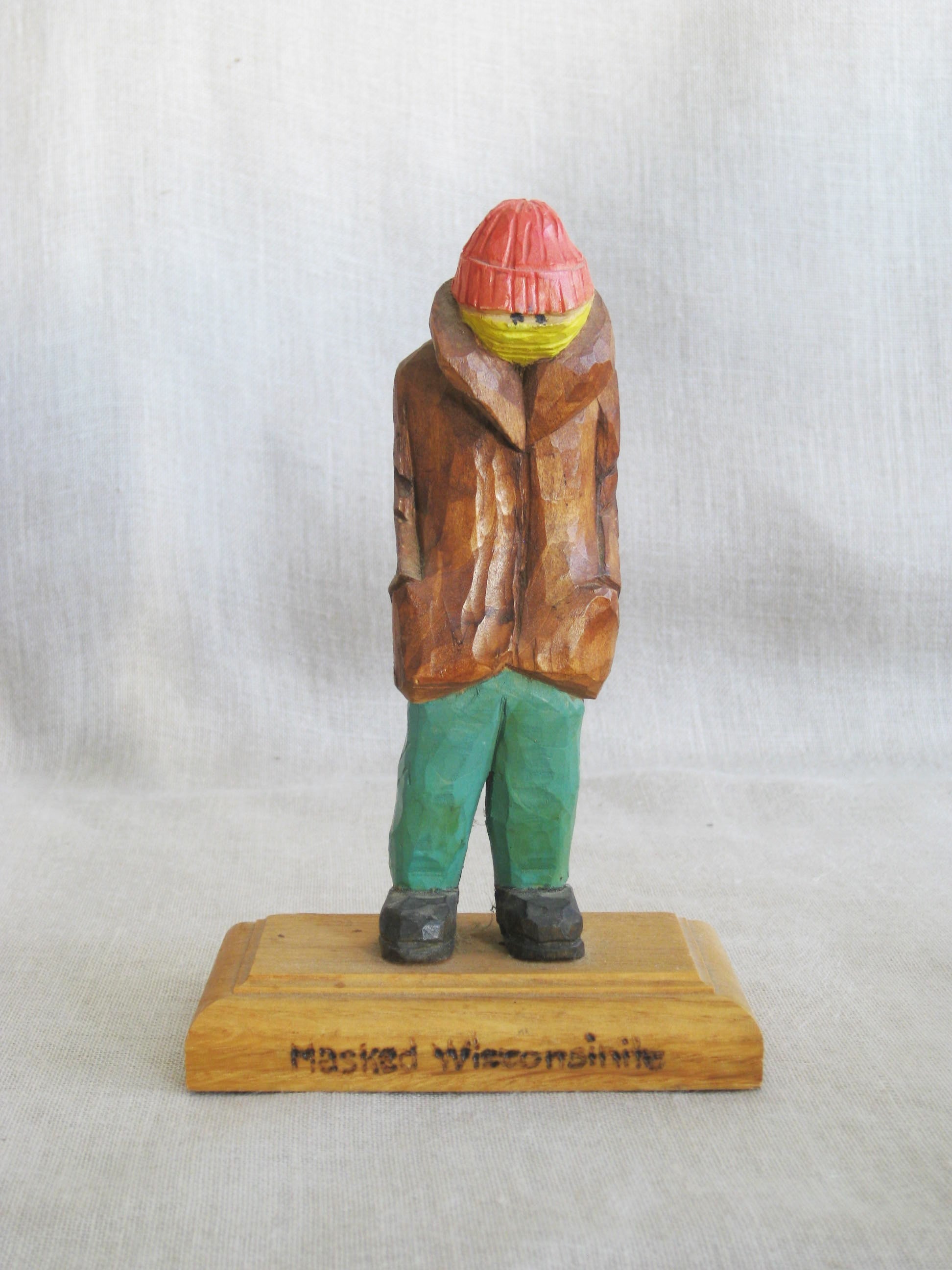 Vintage Folk Art Male Portrait Wood Carving, Wisconsin, Handmade ...