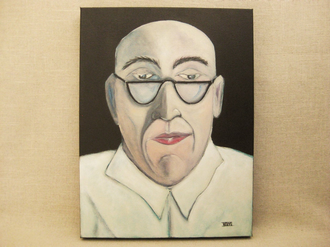 Original Male Portrait Painting of Man in Glasses Fine Wall Art Home ...