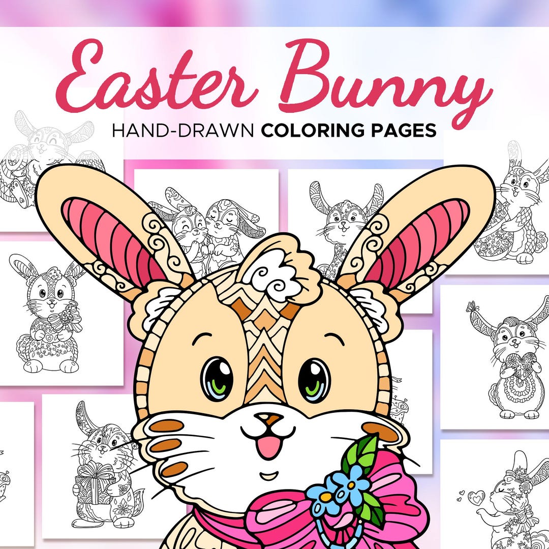 Easter Bunny Coloring Pages | Cute & Cozy Printable Book for Kids and ...