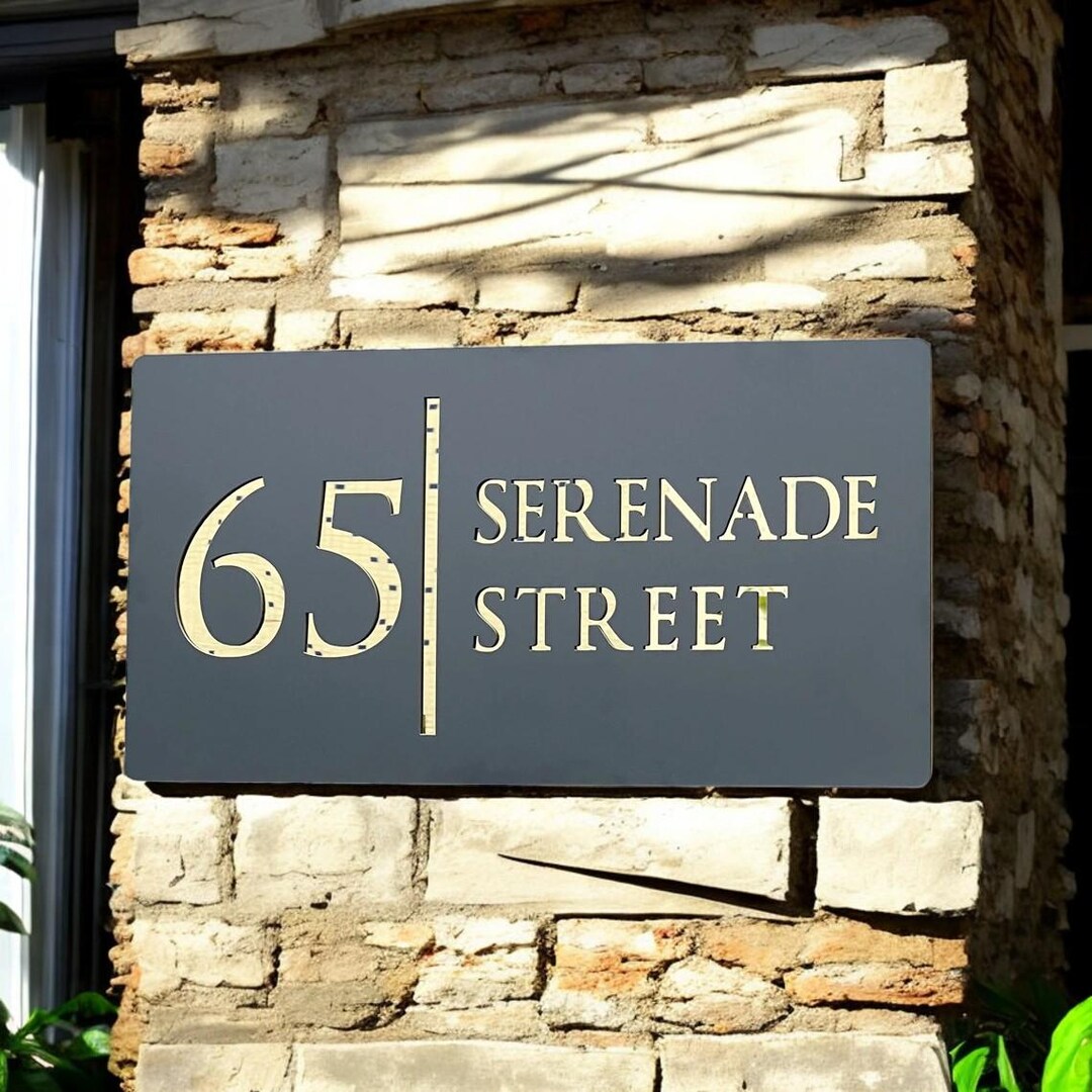 Personalized Outdoor House Number Sign – Matte Acrylic Plaque With ...