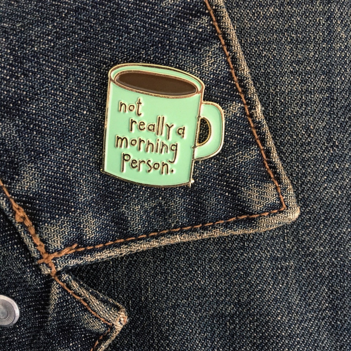Not a Morning Person Enamel Pin: Coffee Cup Lapel Pin - Etsy