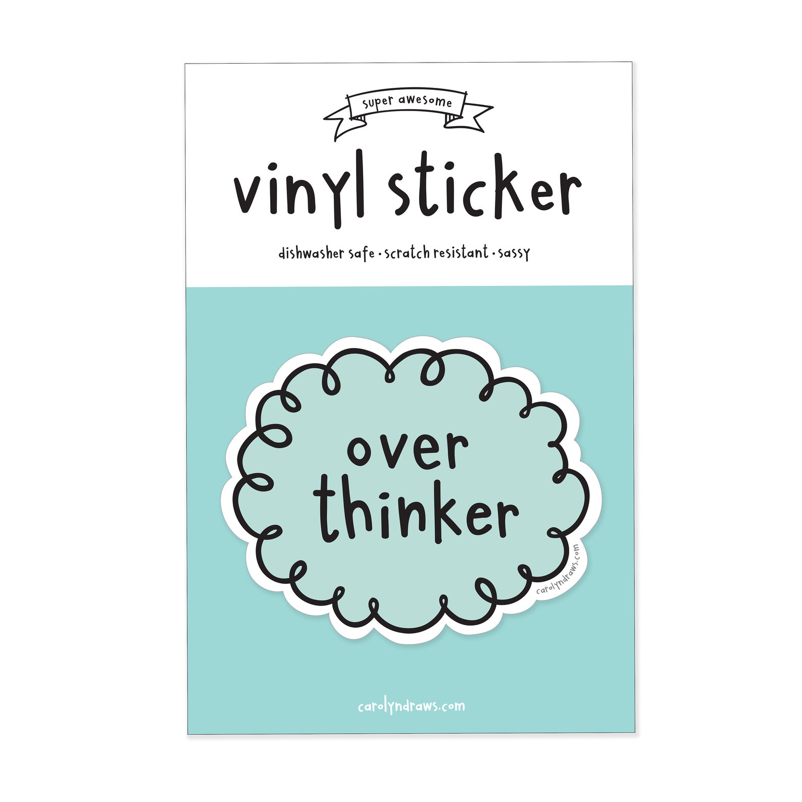 Funny Vinyl Sticker Overthinker Sticker Vinyl Sticker | Etsy