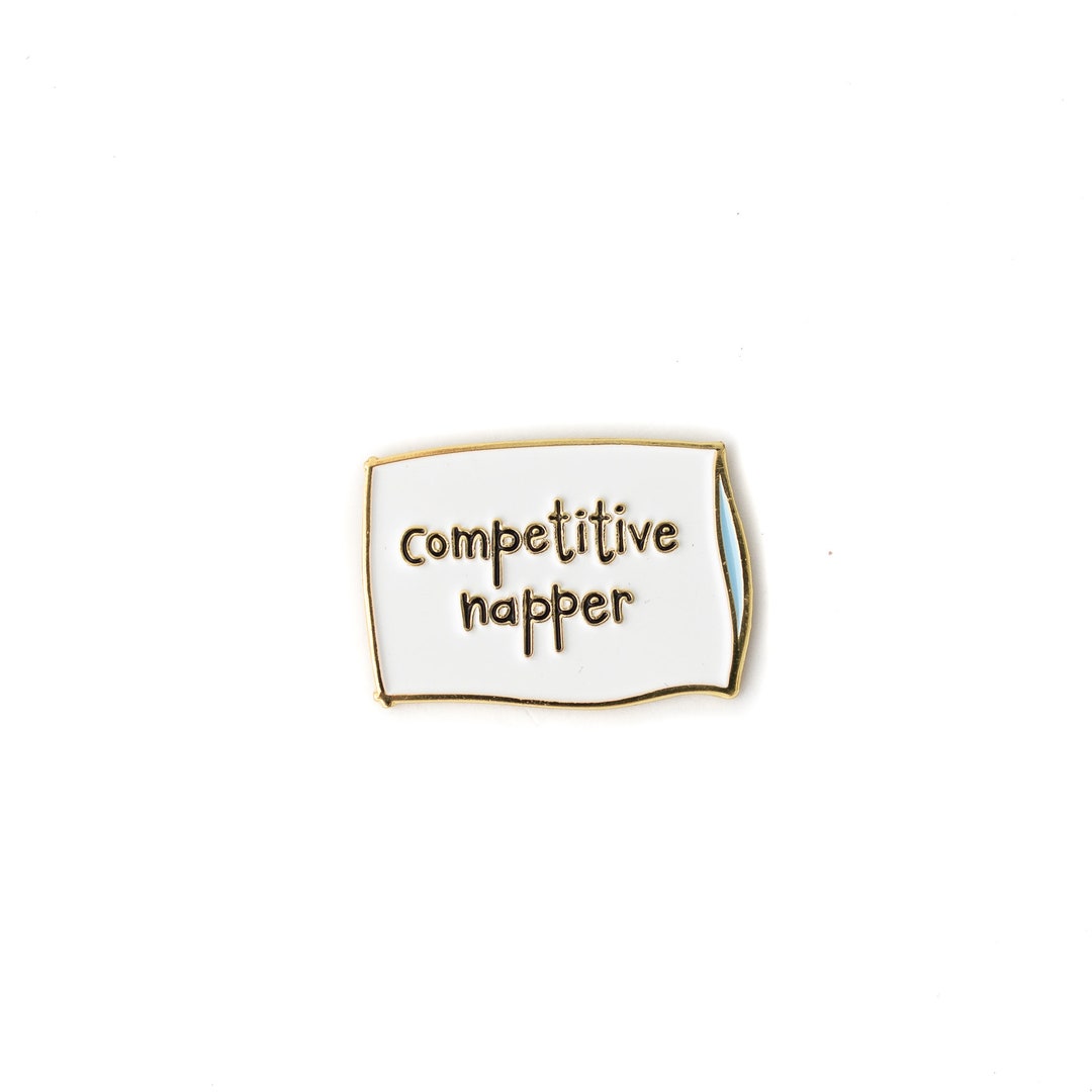 Competitive Napper Enamel Pin: Gold Plated Sleep Nap Pin - Etsy