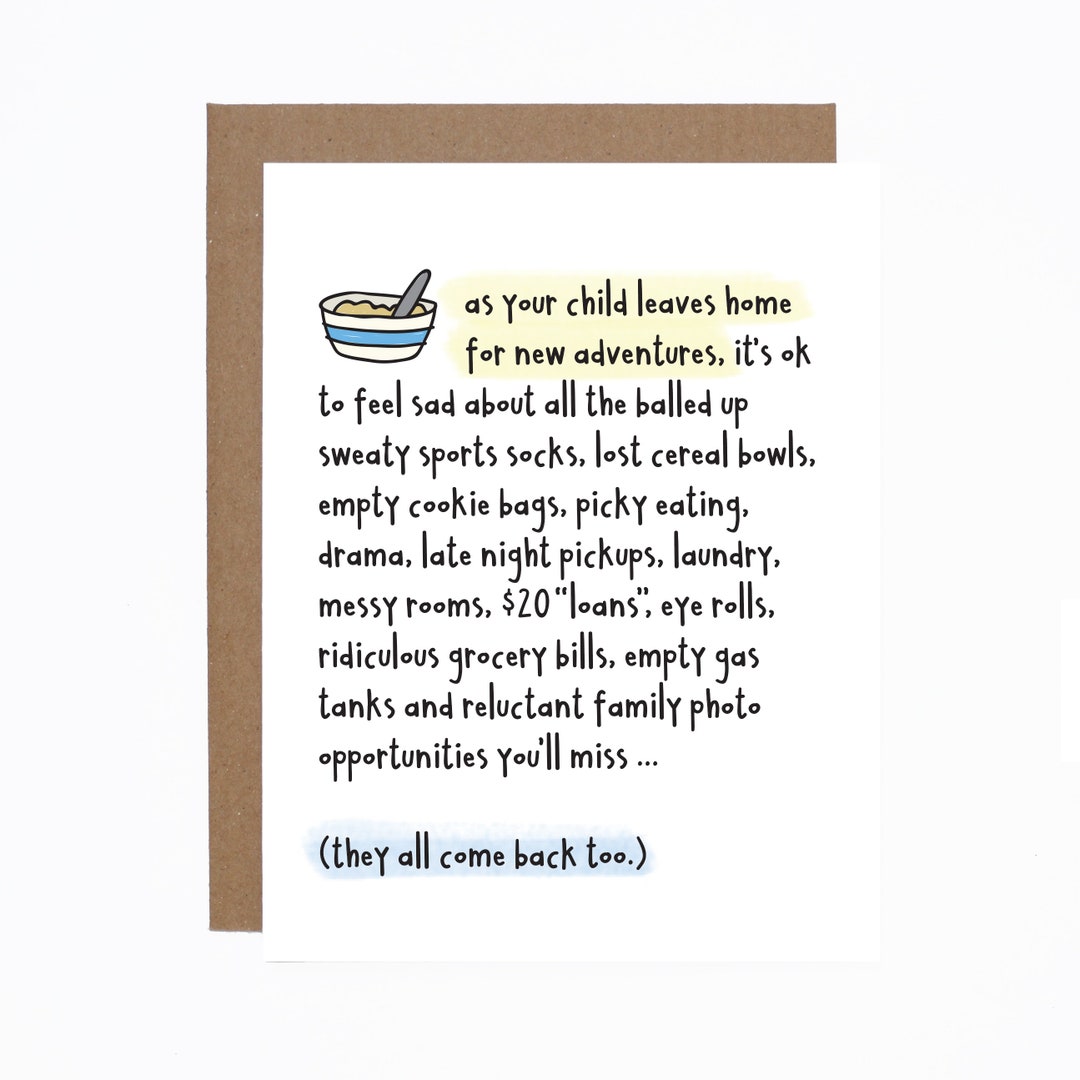 Funny Leaving for College Card: Parenting Empathy Card - Etsy