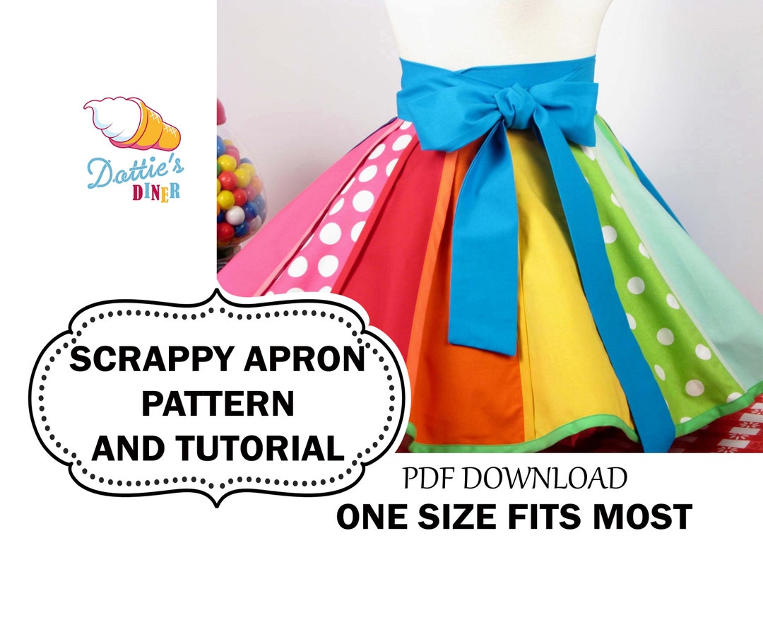 Scrappy Apron Tutorial and Pattern PDF, to Make With Scraps or Fat ...