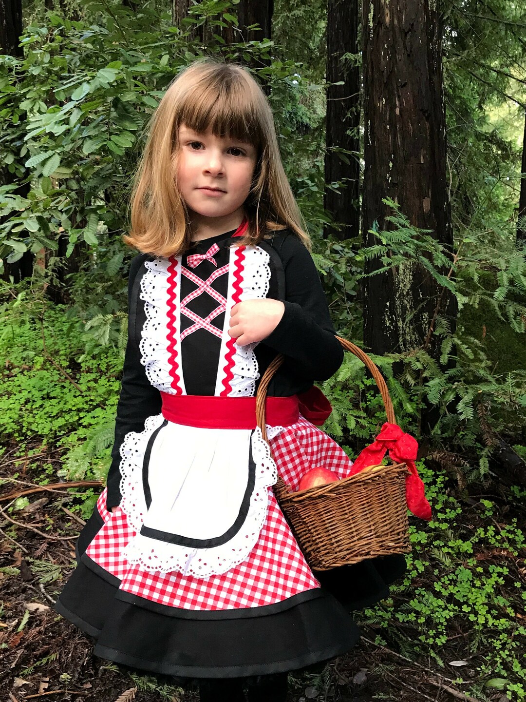 Girl's Storybook Little Red Riding Hood Apron Costume - Etsy