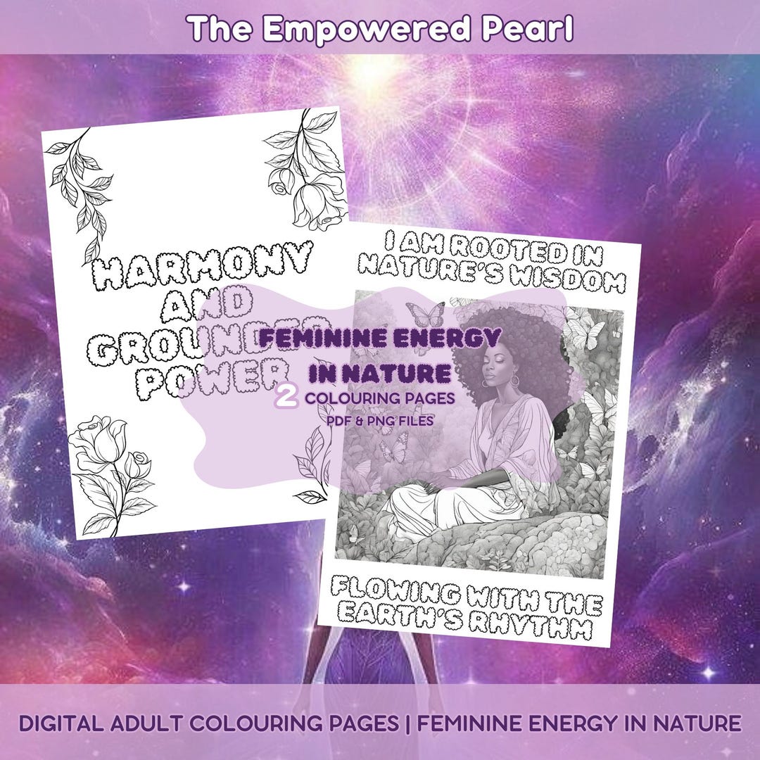 Adult Colouring Page - Feminine Energy in Nature | Detailed Colouring ...