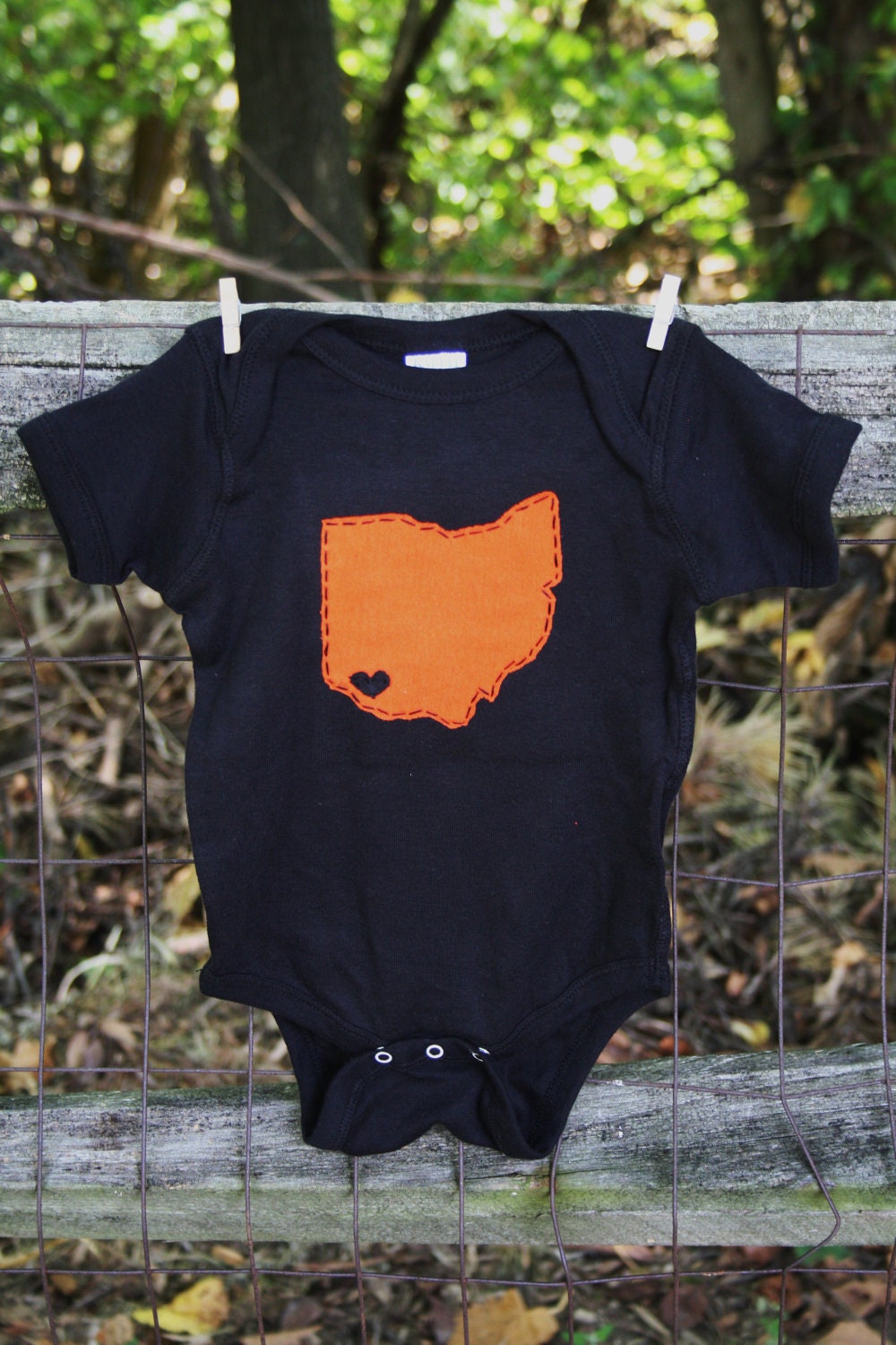 Cincinnati Love, State of Ohio BLACK OR ORANGE Onesie® Bodysuit With ...