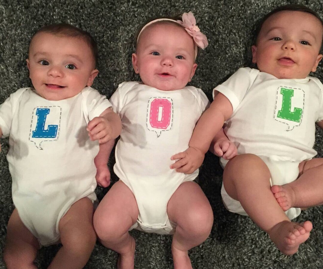 LOL Set of 3 Onesies® or Bodysuits Made for Triplets, Great Shower Gift ...
