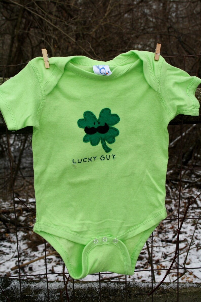 St. Patrick's Day "lucky Guy" Shamrock/lucky Clover Onesie® Bodysuit ...