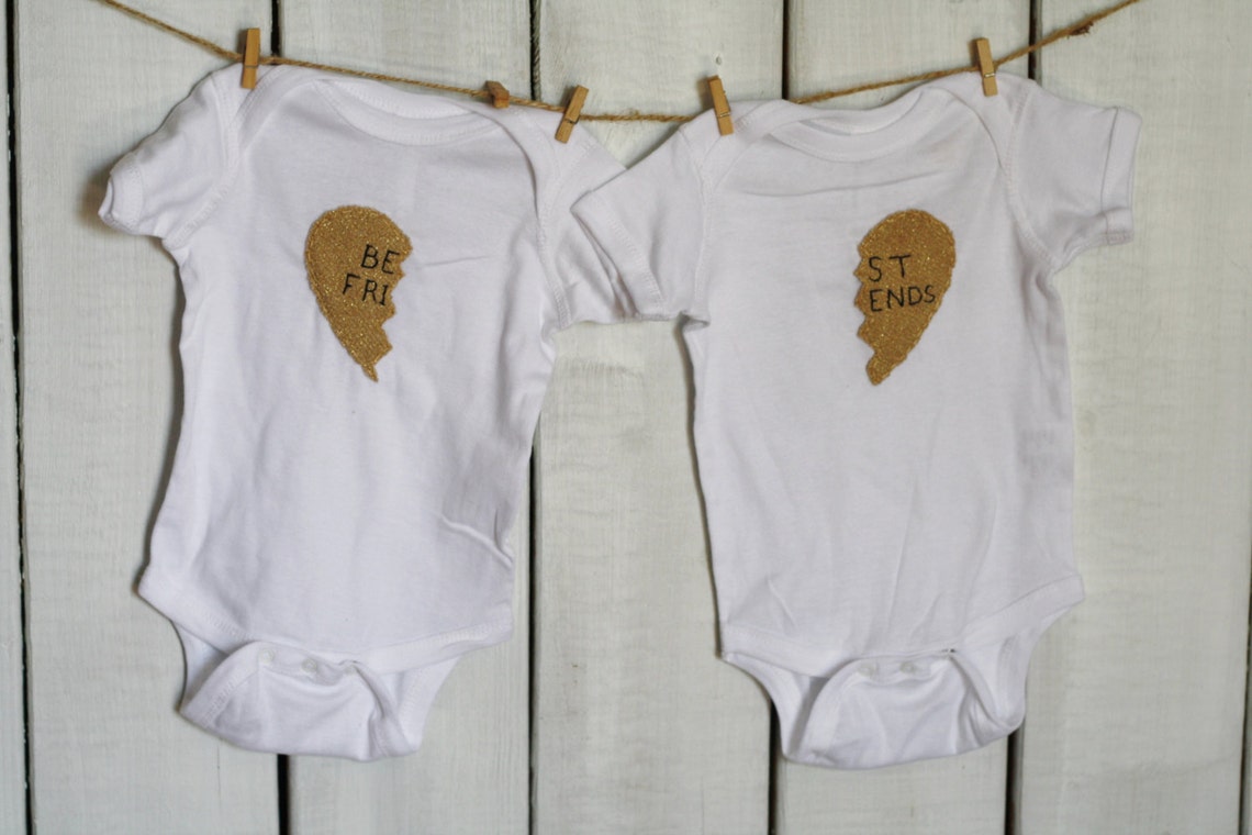 Twin Set of Baby Onesies® "best Friends" BFF Baby Bodysuits for TWINS ...